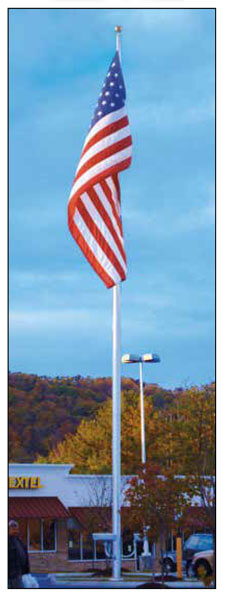 Ground Set Flagpole with Revolving Pulley | FlagandBanner.com