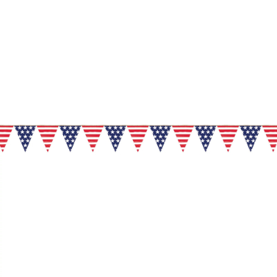Stars and Stripes String Pennant (12 ft. x 10 in.) | FlagandBanner.com