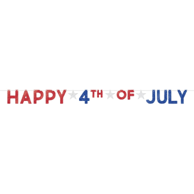 Happy 4th of July Letter Banner (12 ft. x 6 in.) | FlagandBanner.com