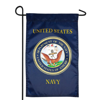 Navy Nylon Garden Banner (12 in. x 18 in.) | FlagandBanner.com