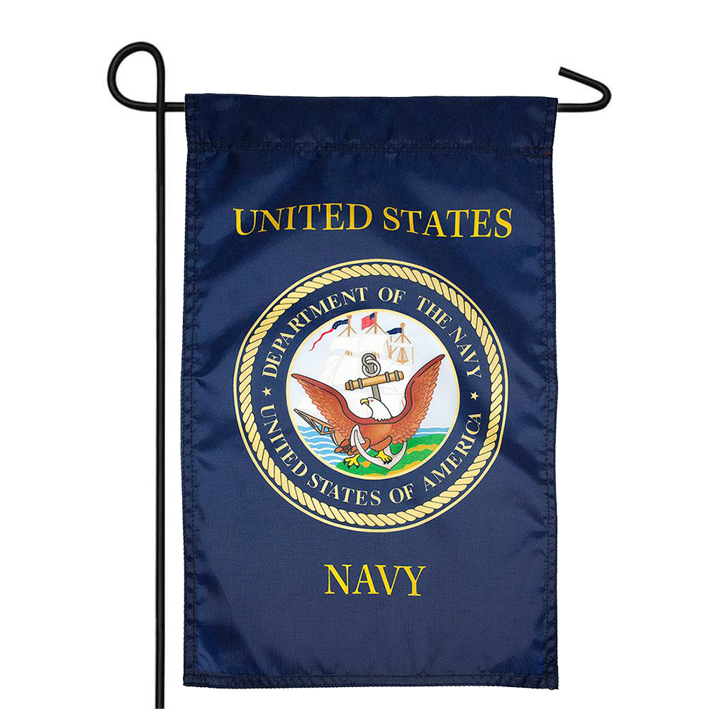 Navy Nylon Garden Banner (12 in. x 18 in.) | FlagandBanner.com