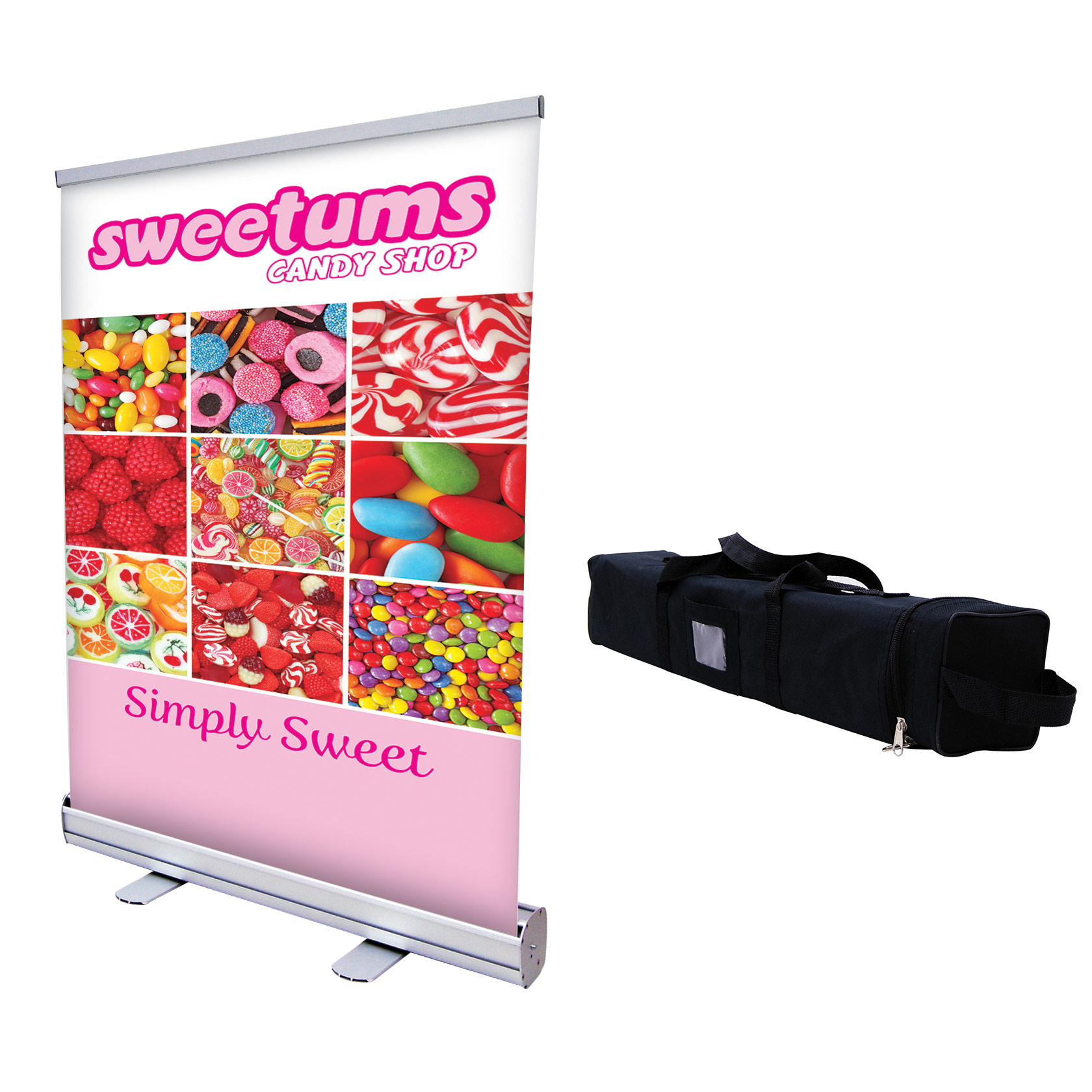 Economy Single Retractable Banner Stand (Tabletop Silver Stand ...