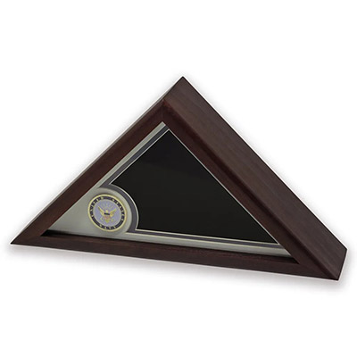 Navy Medallion Display Case for 3 ft. x 5 ft. Flag | FlagandBanner.com