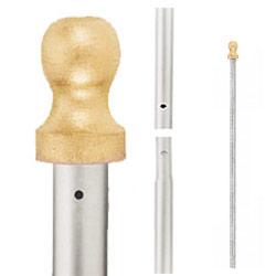 Snap Lock Pole with Ball Ornament | FlagandBanner.com