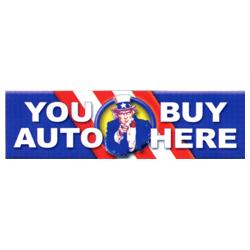 You Buy Auto Here PatrioticBanner | FlagandBanner.com
