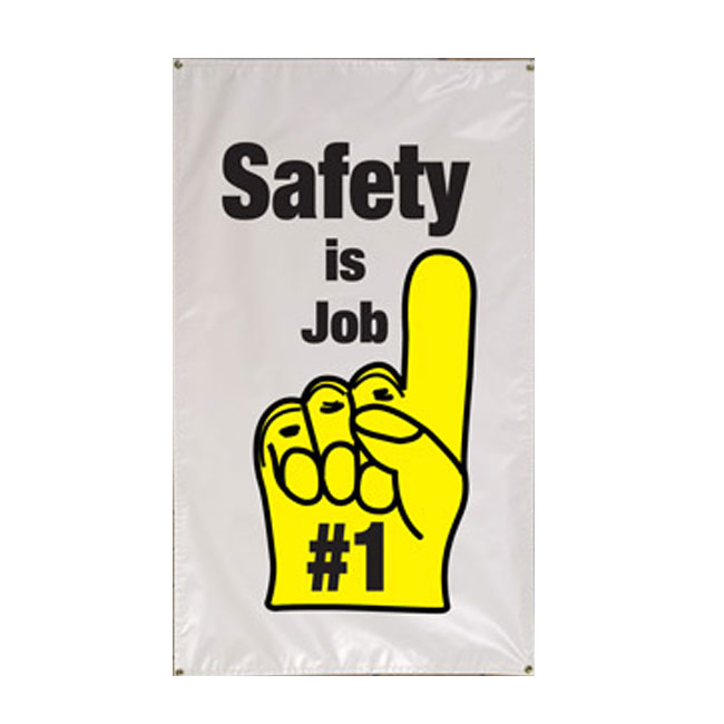 Safety is Job #1 Banner (3 ft x 8 ft) | FlagandBanner.com