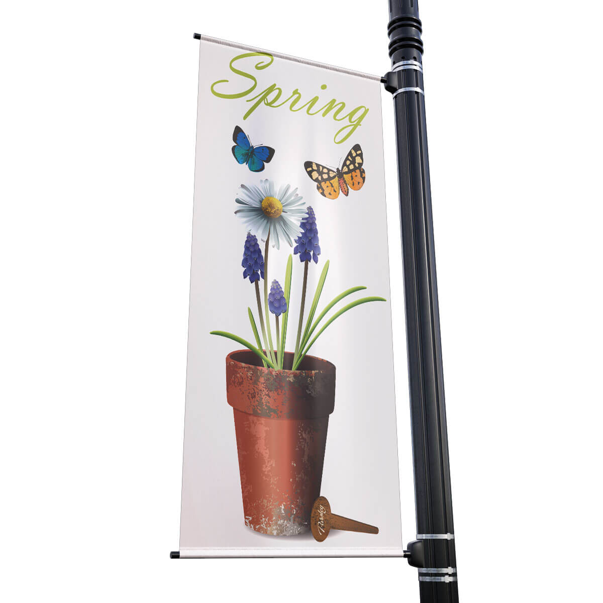 Spring Butterfly Street Pole Banner | FlagandBanner.com