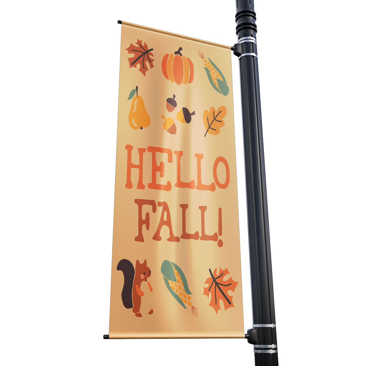 Hello Fall Street Pole Banner (30 in. x 60 in.) | FlagandBanner.com