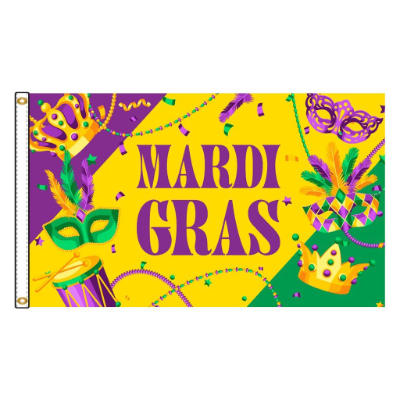 Mardi Gras Nylon Flag (3 ft. x 5 ft.) | FlagandBanner.com