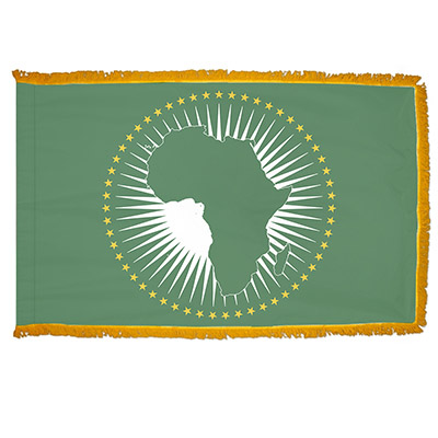 African Union Flag w/ Pole Hem & Fringe (3 ft. x 5 ft.) | Flagandbanner.com