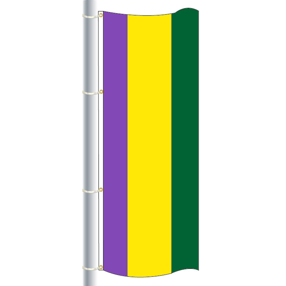 Nylon Lavender-Yellow-Green Triple Stripe Drape Flag | FlagandBanner.com