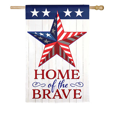 Home of the Brave Star Burlap House Flag (28 in. x 44 in ...
