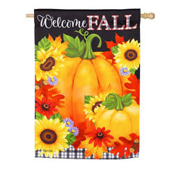 Welcome Fall Textured Suede House Flag | FlagandBanner.com