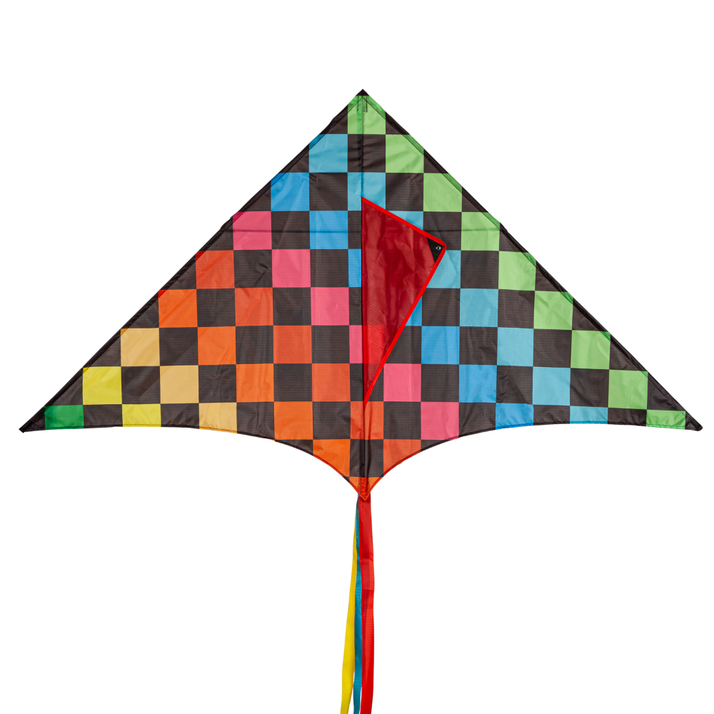 Rainbow Checkers Delta Kite (55 in. x 33 in.) | FlagandBanner.com