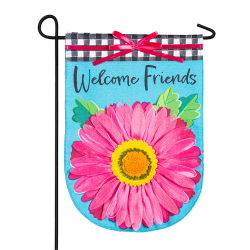 Welcome Friends Daisy Burlap Garden Banner (13 in. x 18 in ...