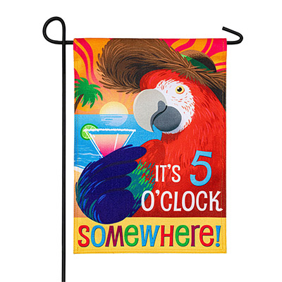 Cocktail Parrot Burlap Garden Banner (13 in. x 18 in.) | FlagandBanner.com