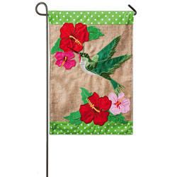 Hummingbird Burlap Garden Banner | FlagandBanner.com