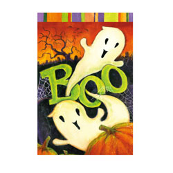 Boo Ghost Greeting Card and Garden Banner | FlagandBanner.com