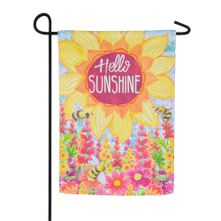 Hello Sunshine Suede Garden Banner (13 in. x 18 in.) | FlagandBanner.com