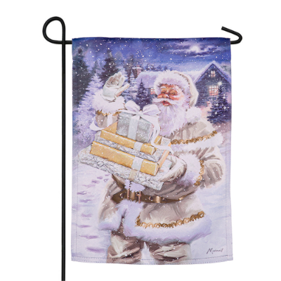 Santa and Presents Suede Garden Banner (13 in. x 18 in ...