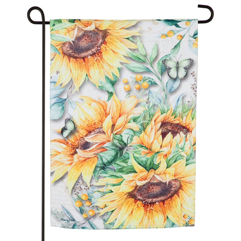 Sunflower Fields Suede Garden Flag| FlagandBanner.com