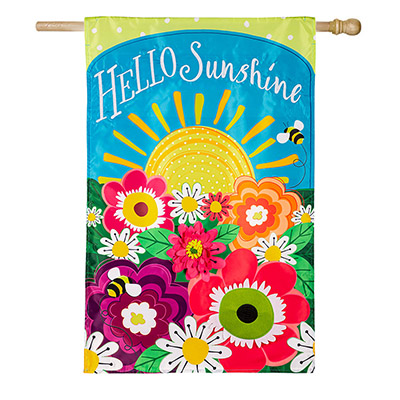 Hello Sunshine Applique House Flag (28 in. x 44 in.) | FlagandBanner.com