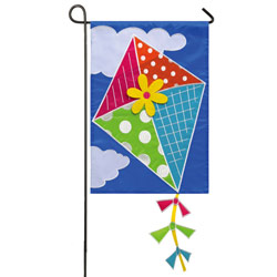 Flying Kite Applique Garden Flag (12-1/2 in x 18 in) | FlagandBanner.com