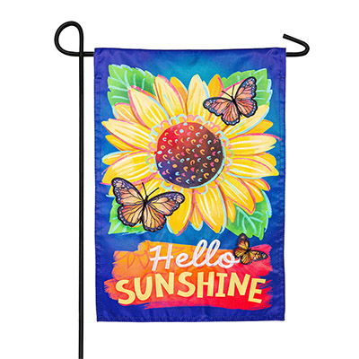 Hello Sunshine and Butterflies Applique Garden Banner (13 in. x 18 in ...