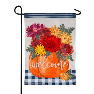 Mums and Pumpkin Applique Garden Banner (13 in. x 18 in ...