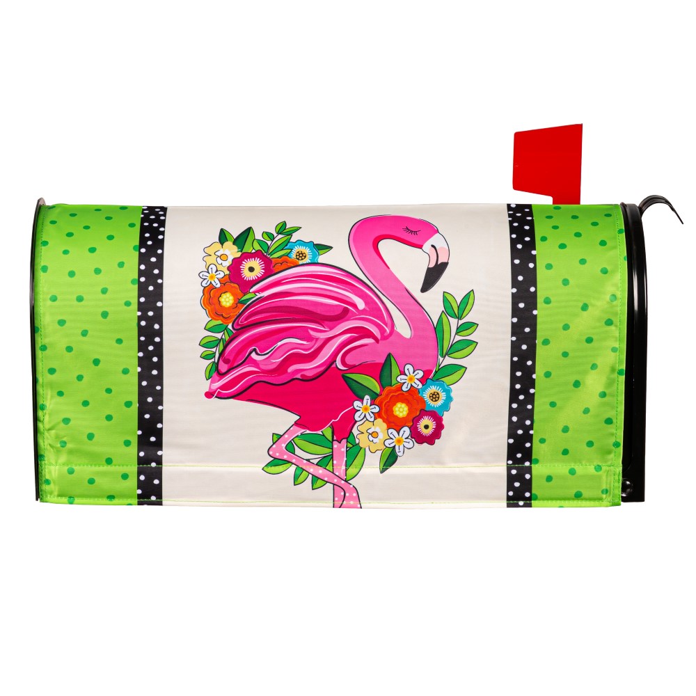 Floral Flamingo Welcome Mailbox Cover | FlagandBanner.com