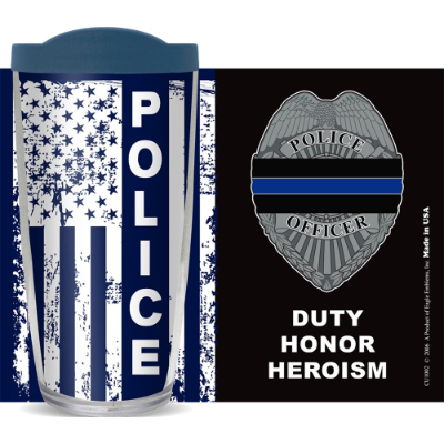 Police Blue Line Thermal Cup (16 oz.) | FlagandBanner.com