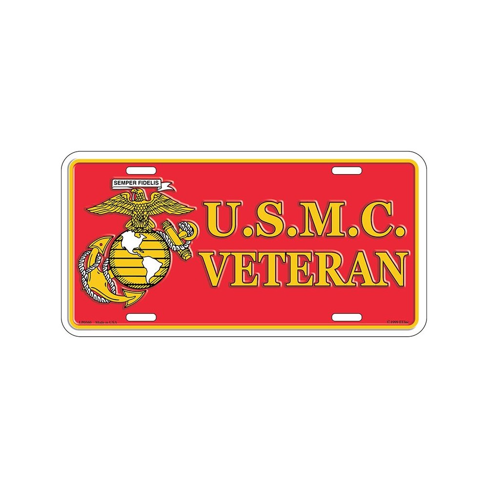 Marine Corps Veteran License Plate Cover | FlagandBanner.com