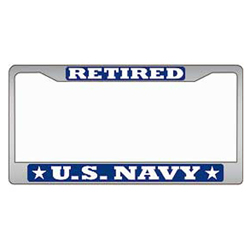 Retired US Navy License Plate Frame | FlagandBanner.com