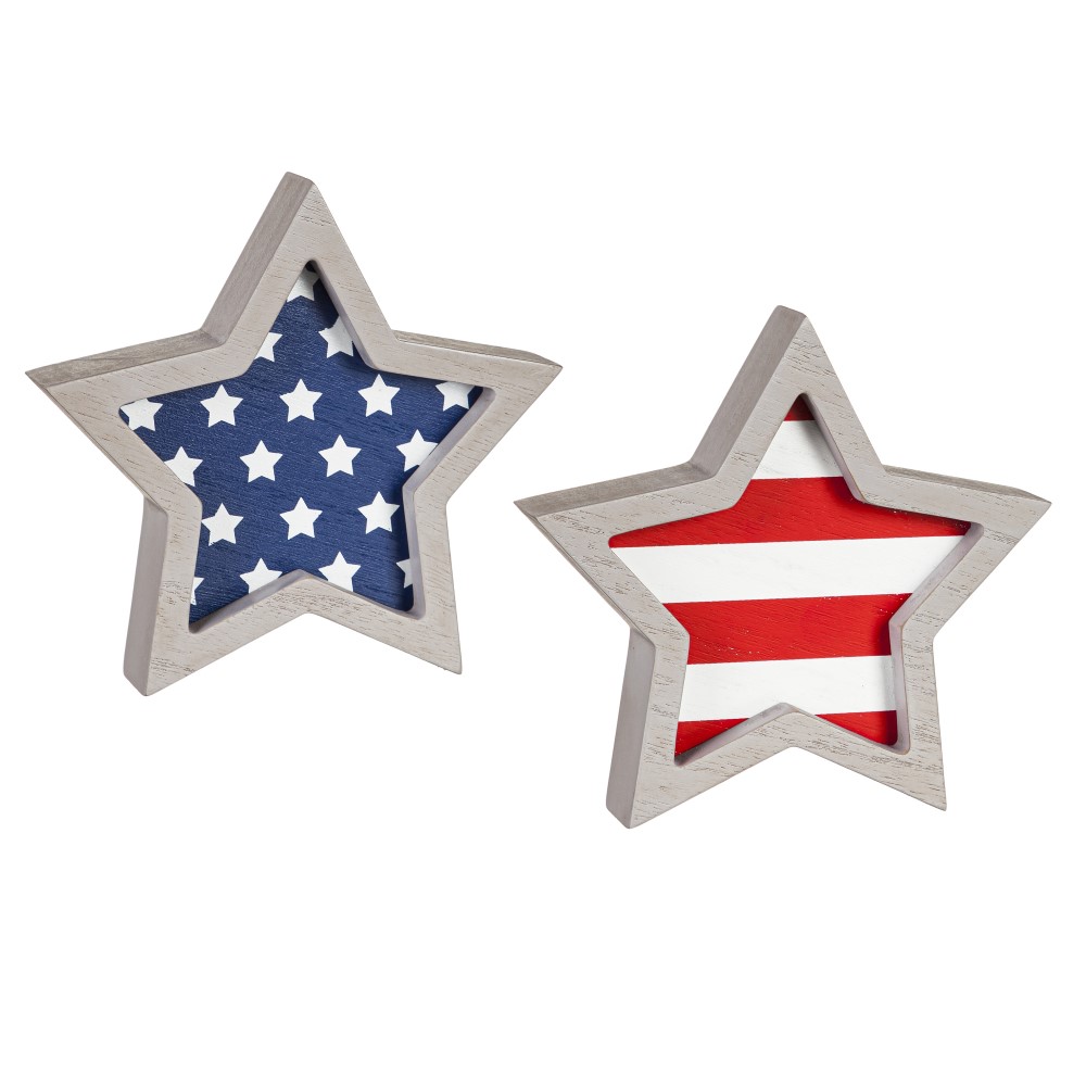 Patriotic Star Wooden Table Decor (6 in.) | FlagandBanner.com