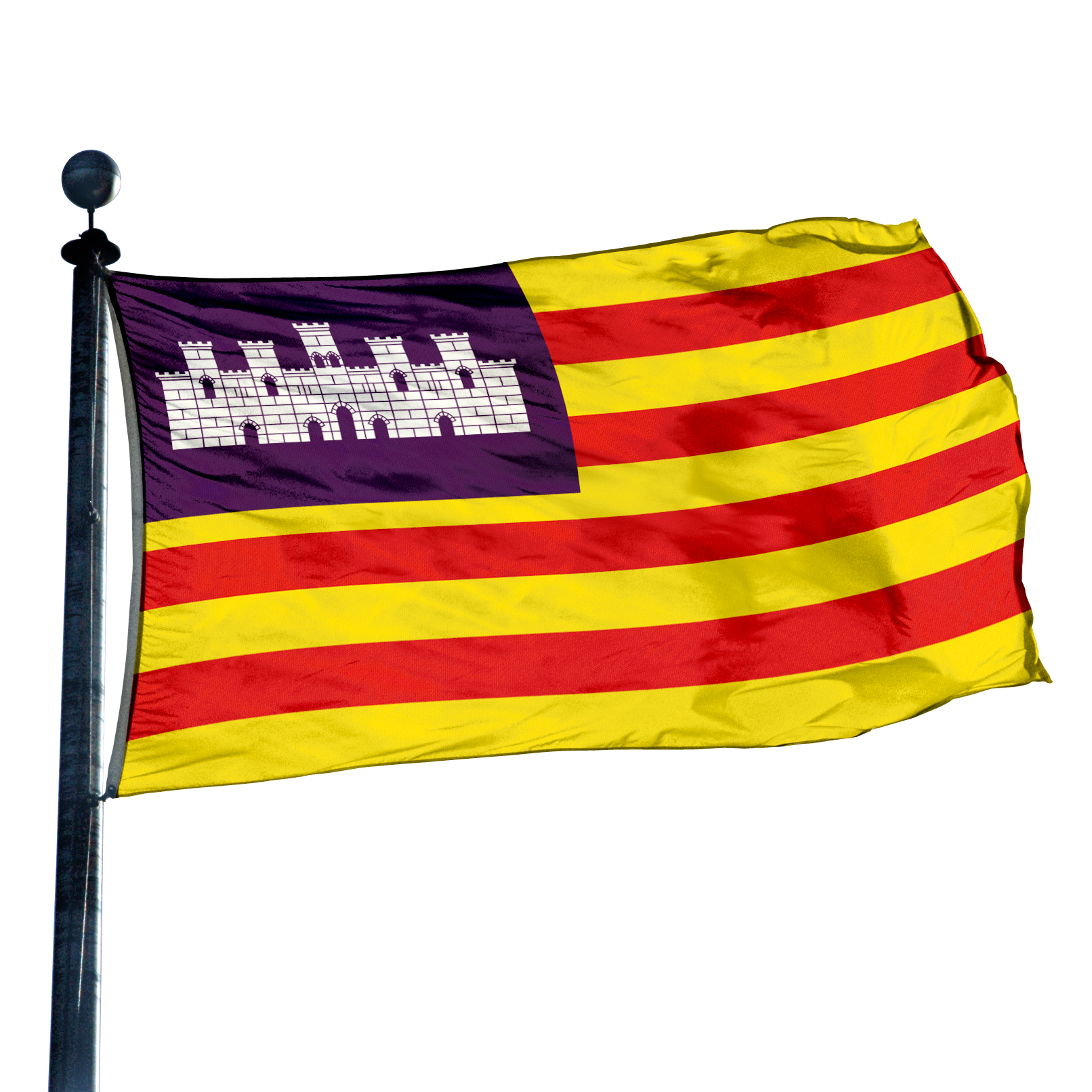Balearic Islands Appliqued Nylon Flag 12 in x 18 in | FlagandBanner.com