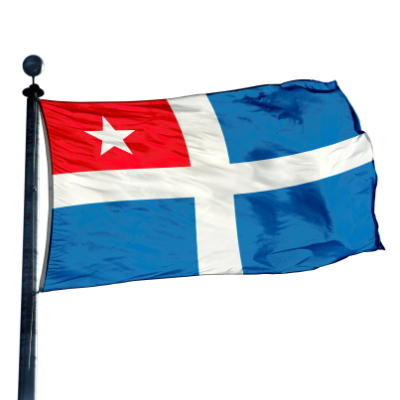 Crete Appliqued Nylon Flag 12 in x 18 in | FlagandBanner.com