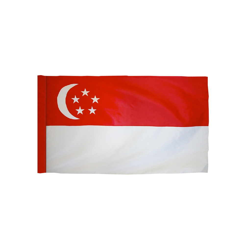 Singapore Flag with Pole Hem (4 ft. x 6 ft.) | FlagandBanner.com