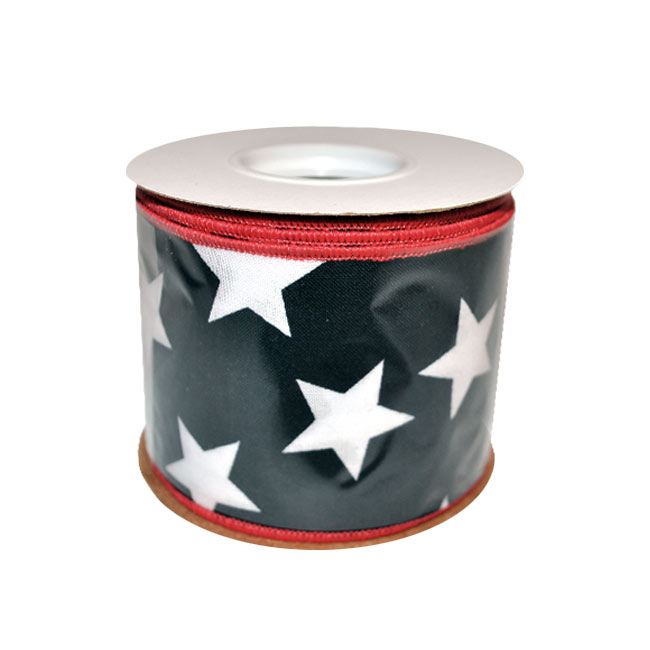 Navy/Red Large Stars Ribbon | FlagandBanner.com