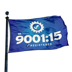 ISO 9001:15 Registered Flag, FBPP0000013629 | FlagandBanner.com