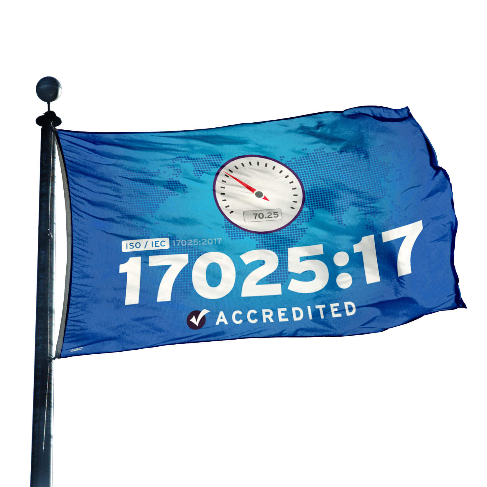 ISO/IEC 17025:17 Registered Flag (3 ft x 5 ft) | FlagandBanner.com