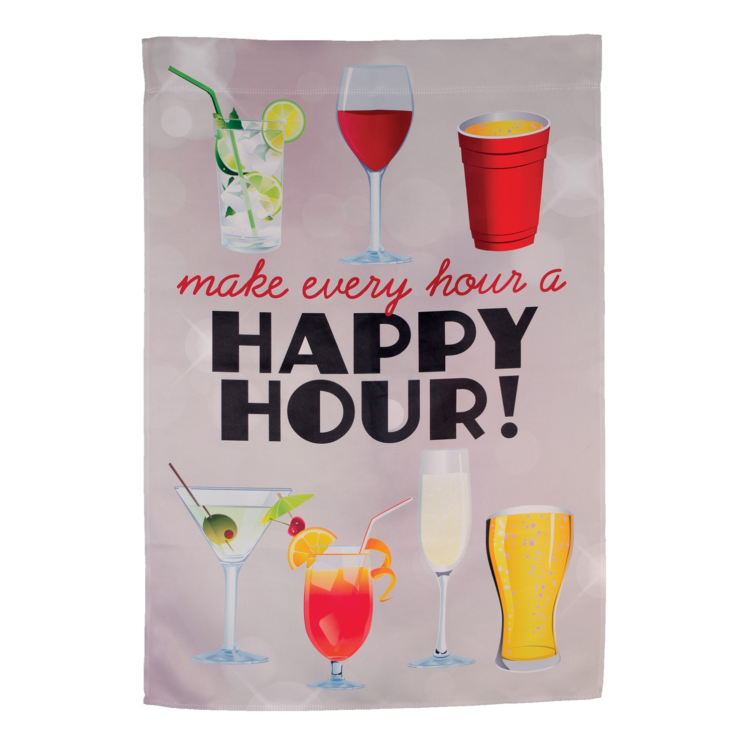 Happy Hour Cocktails Lustre House Flag (28 in. x 40 in ...
