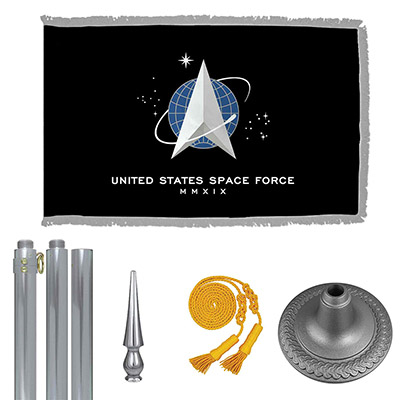 Space Force Flag Kit (8 ft. x 1 in. Silver Aluminum Pole ...