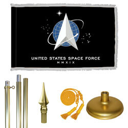 Space Force Flag Kit (8 ft. x 1-1/4 in. Gold Aluminum Pole ...