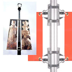 Street Pole Bracket System for Double Banners | FlagandBanner.com