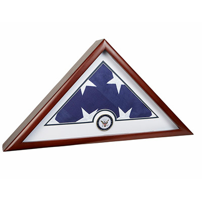 Navy Medallion Display Set with 5 ft. x 9-1/2 ft. Flag | FlagandBanner.com