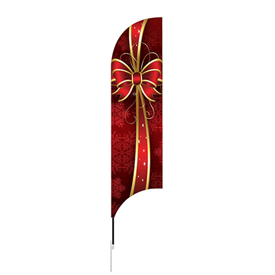 Red Ribbon Holiday Feather Flag Kit (2-1/2 ft. x 11 ft ...