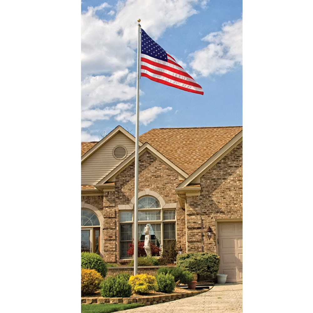20 ft Ground Set Residential Flag Pole Kit (2-1/2 in dia ...