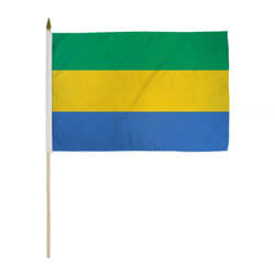 Gabon Miniature Economy Polyester Flag (12 in. x 18 in ...