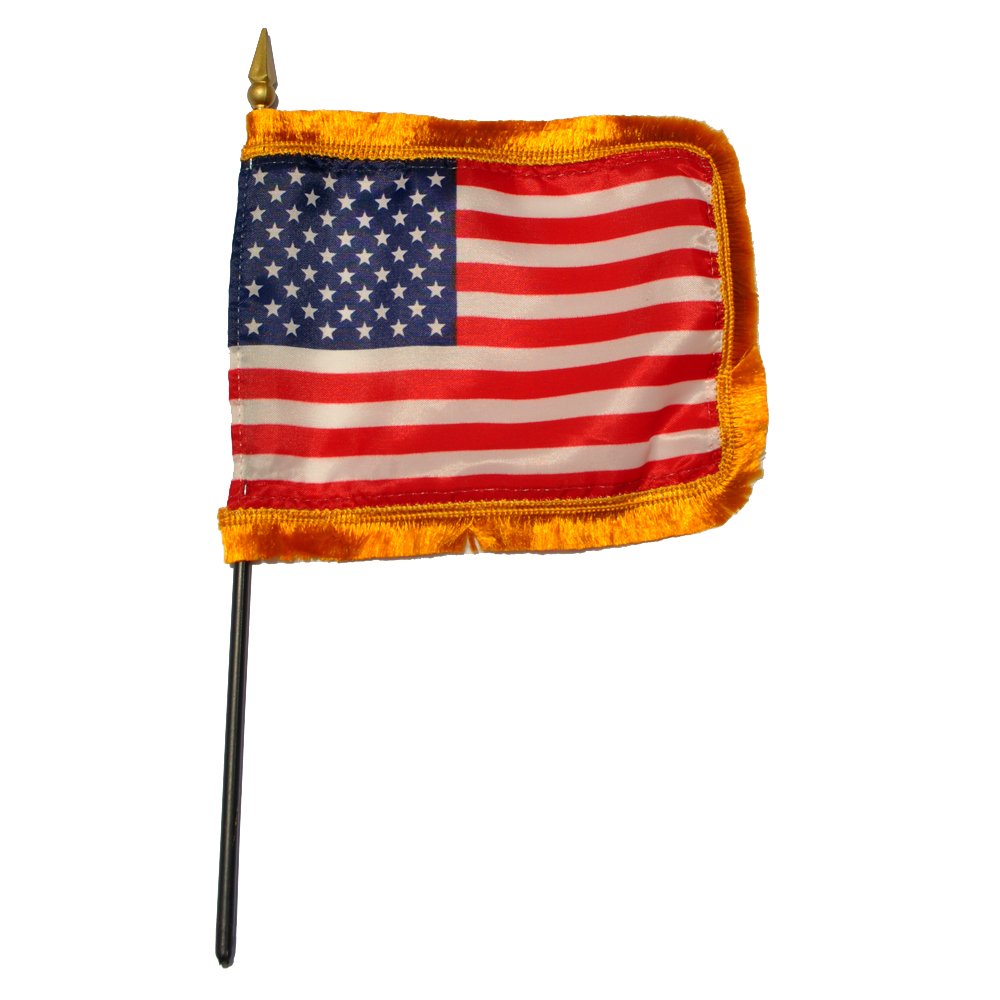 Fringed Miniature US Flag | FlagandBanner.com