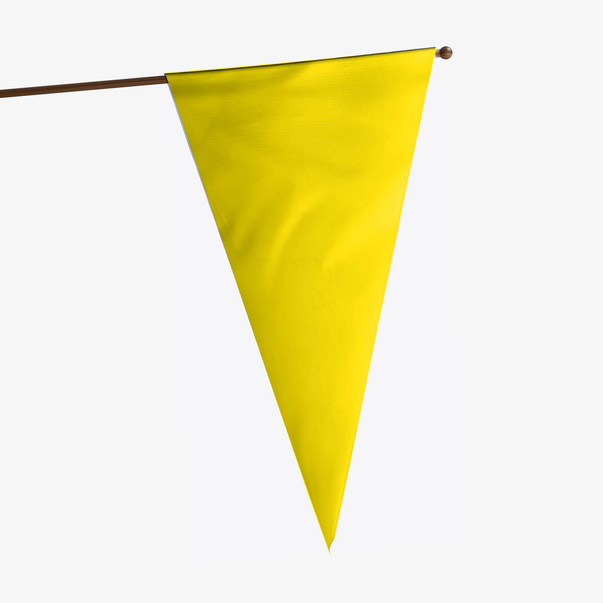 FM Yellow Single Pennant with Pole Hem (2 ft x 3 ft) | FlagandBanner.com